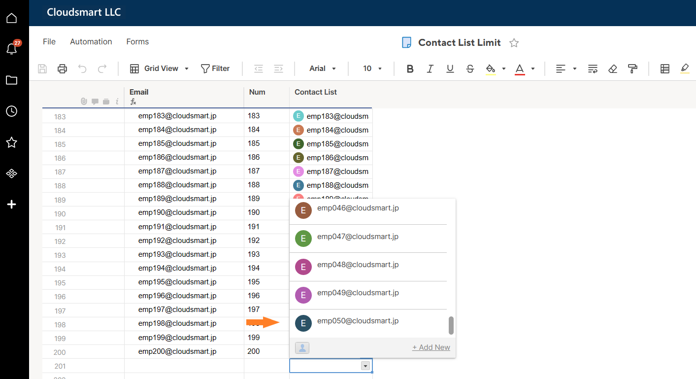 The maximum number of "Priority Contacts" in the "Contact List" column ...