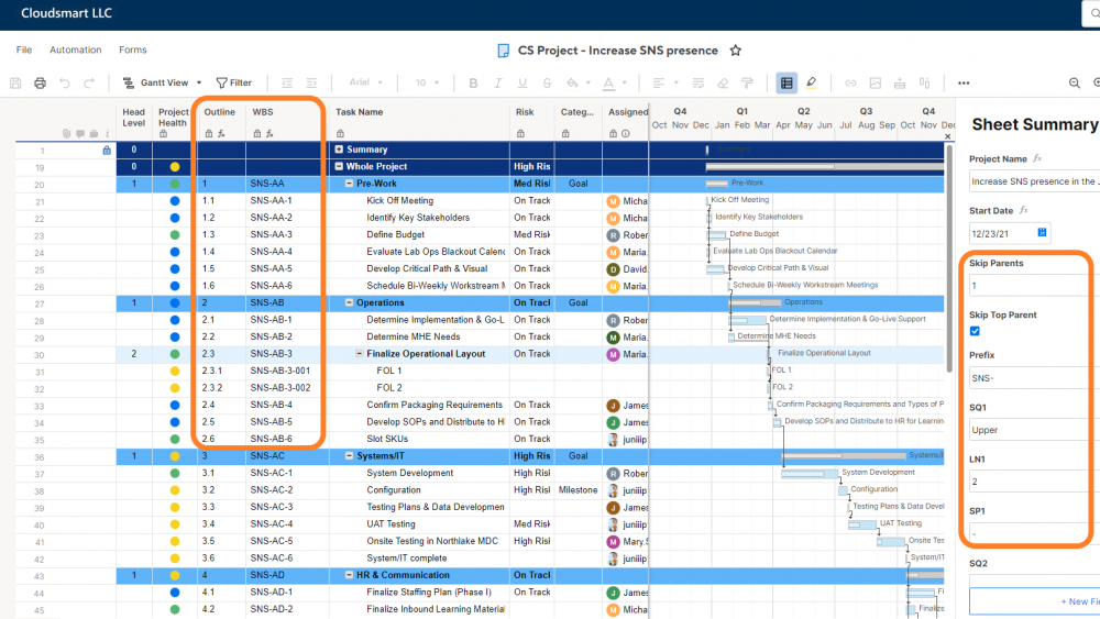 MS ProjectのWBSを参考としたWBSテンプレート - Cloudsmart LLC