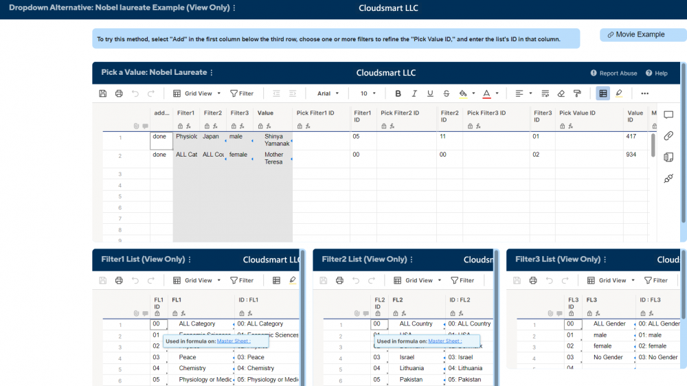 Dropdown List Alternative With Automatic List Update And Dynamic List