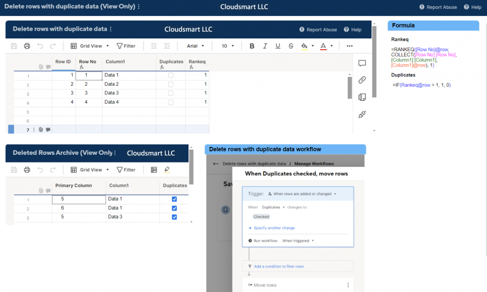 How to delete rows with duplicate data in Smartsheet (Community) - Cloudsmart LLC
